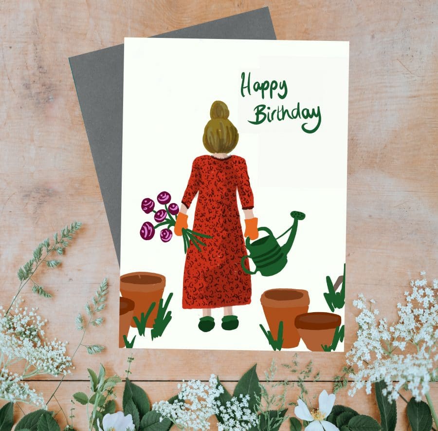 Happy birthday gardener, birthday card- FREE UK Delivery