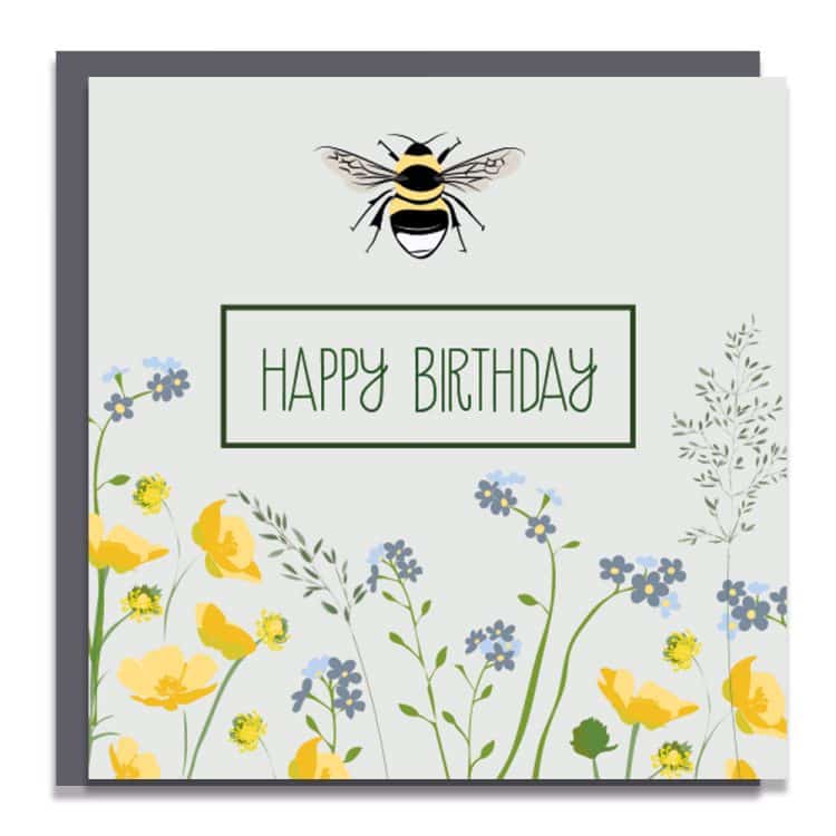 British bees greeting card - illustrated bees