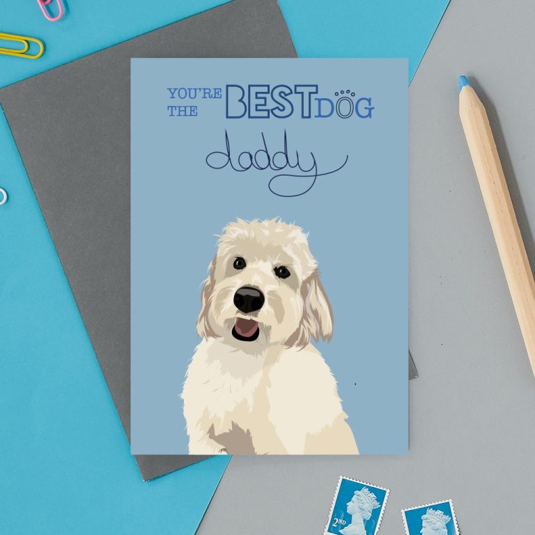 Best Dog Daddy - greeting card - FREE UK DELIVERY