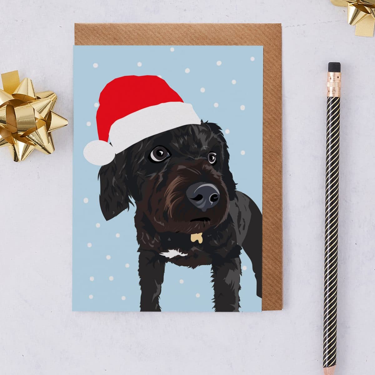 Christmas card songbirds in Santa hats. Designed in the UK