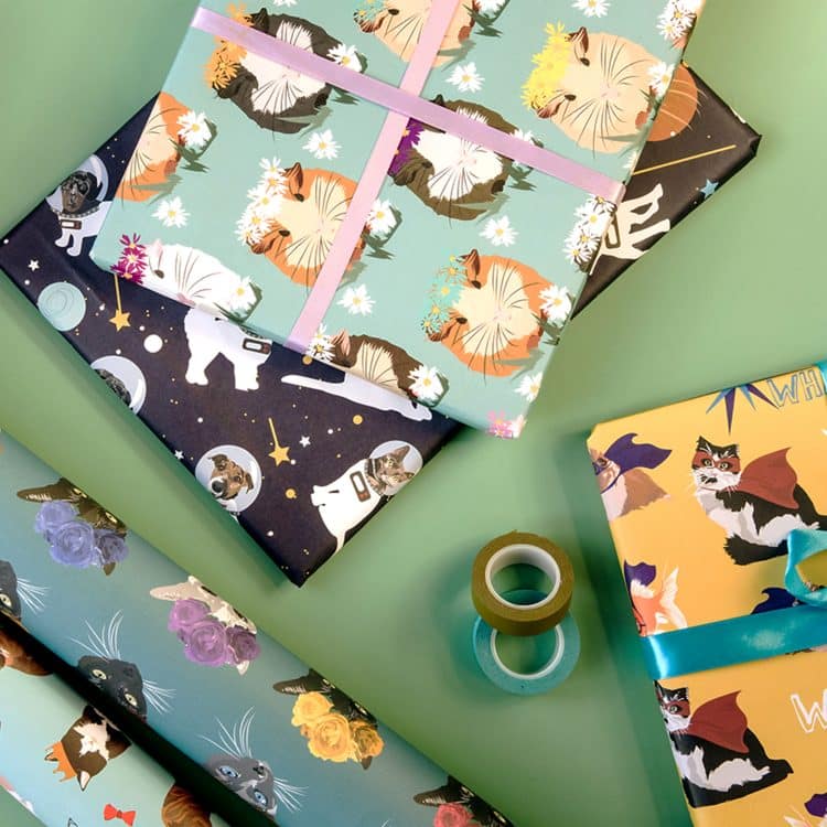 Pets Wrapping Paper Set, eight sheets of wrap