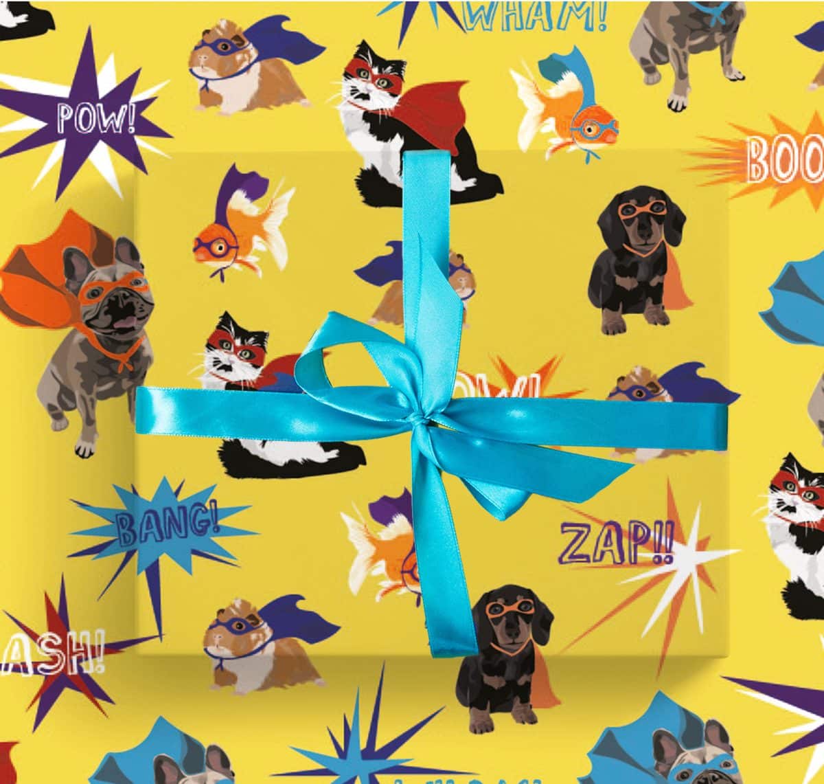 Pets Wrapping Paper Set, eight sheets of wrap